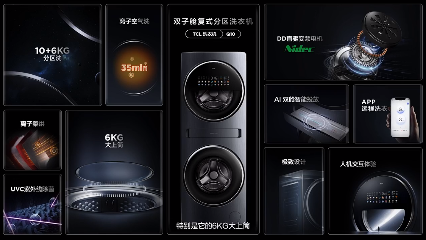 首发7999元！TCL双子舱Q10发布：享受专业分区洗护体验 - 雷科技